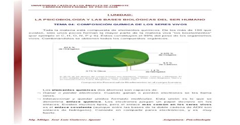 04 Composicion Quimica De Los Seres Vivos Pdf Document