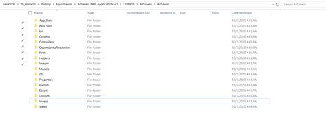 Vsts Azure Devops Trying To Build And Save Only Certain Folders But Everything From Project