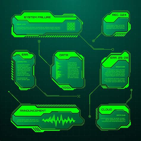 Premium Vector Green Futuristic Hud Ui Elements Scifi User Interface