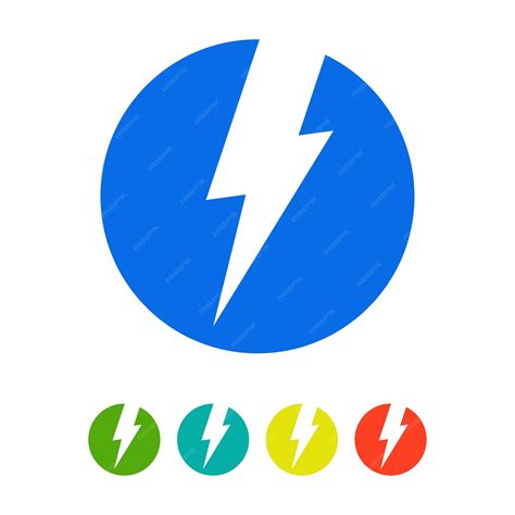 Premium Vector Lightning Icons Set With 4 Color Vector