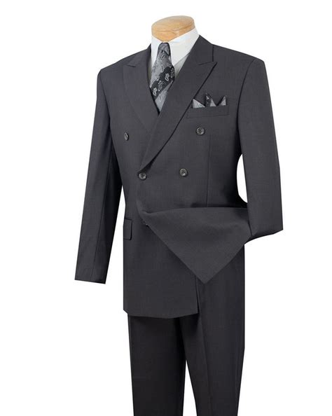 Dark Heather Gray Double Breasted Suit Ramses Collection Suits