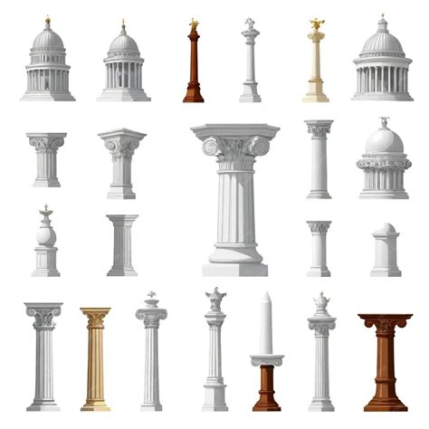 Premium Vector A Collection Of Different Columns And Columns From The