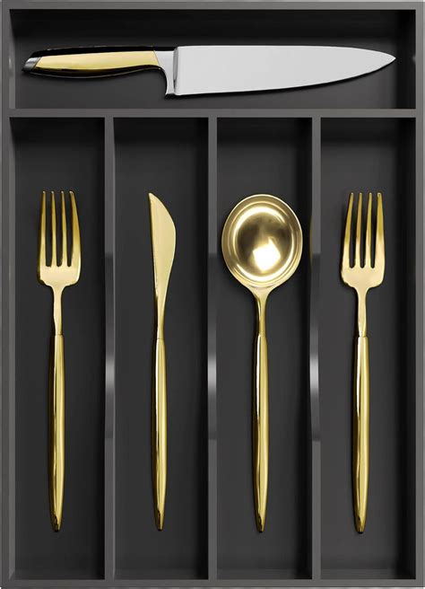 Rebrilliant Black Silverware Organizer 10 In Utensil Organizer