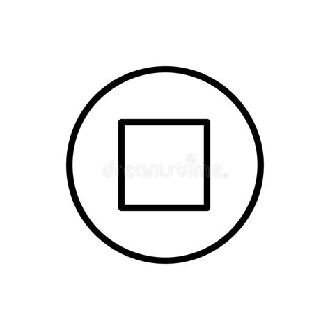 Stop Vector Icon Outline Style Isolated On White Background Stock