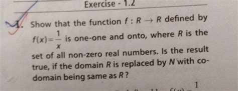 Exercise 1 2 Show That The Function F R Rightarrow R Defined By F X