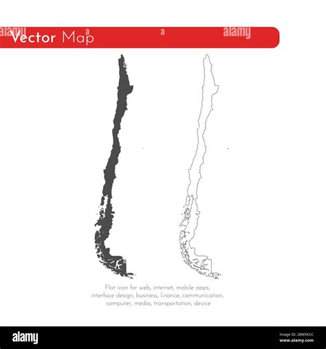 Carte Vectorielle Chili Illustration De Vecteur Isolé Noir Sur Fond