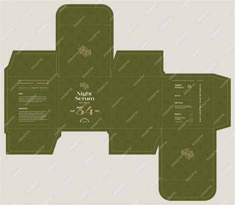 Premium Vector Editable Vector Packaging Box Dieline For Beauty Cosmetics