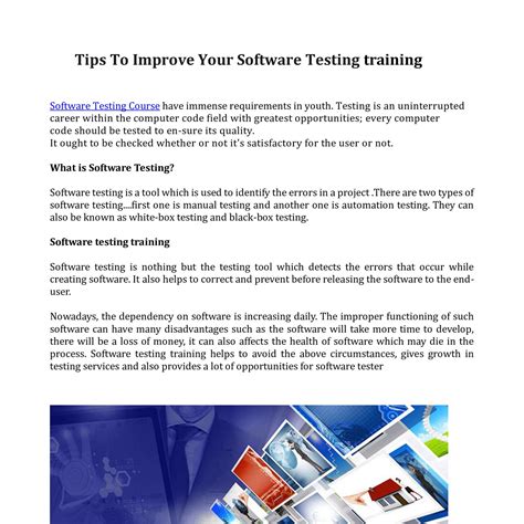 Tips To Improve Your Software Testing Trainingpdf Docdroid