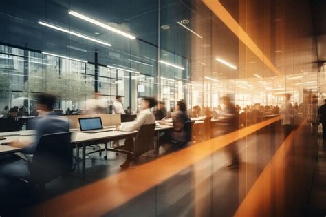 Premium Photo Blurred Office With People Working