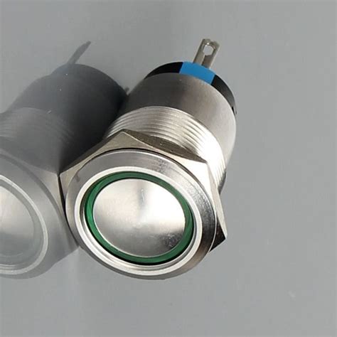 19mm With LED 3V 6V 12V 24V 220V Ball Head Metal Button Switch Momentary Push Button Auto Reset