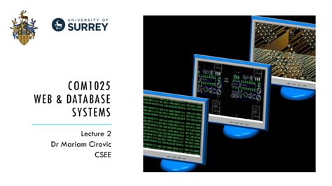 Web Database Systems Relational Model ER SQL
