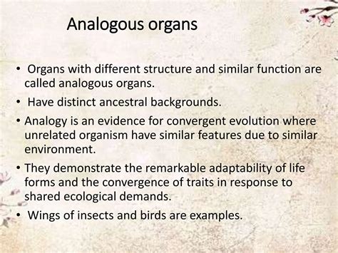 Homologous Organs And Analogous Organs Pptx