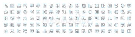 programmer vector line icons set developer coder engineer