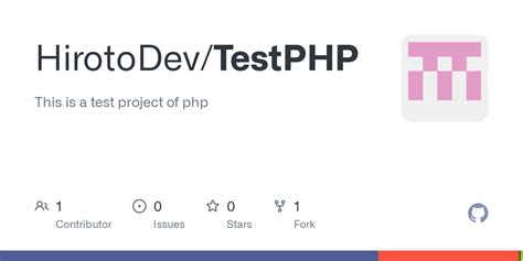 GitHub HirotoDev TestPHP This Is A Test Project Of Php