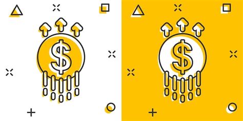 Icône De Flèche De Croissance Dans Le Style Comique Vecteur Premium