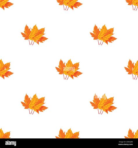 Autumn Leaves Pattern Seamless Background Texture Repeat Wallpaper Geometric Vector Stock Vector