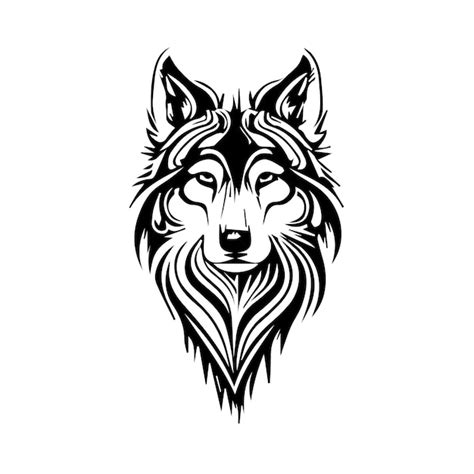 Premium Vector Wolf Face Tattoo Illustration With White Background