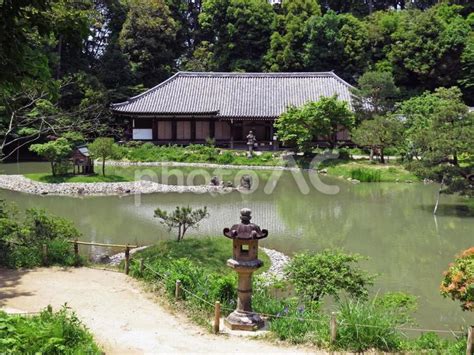 木津川 浄瑠璃寺 中島と本堂 No 27810059｜写真素材なら「写真ac」無料（フリー）ダウンロードok