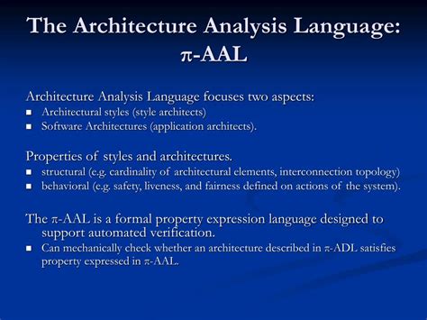 Ppt π Method A Model Driven Formal Method For Architecture Centric