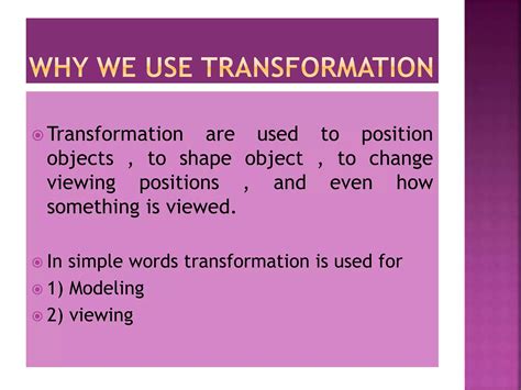 3d transformation in computer graphics pptx