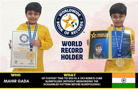 Fastest Time To Solve A 3x3 Rubiks Cube Blindfolded Without Memorizing The Scrambled Pattern