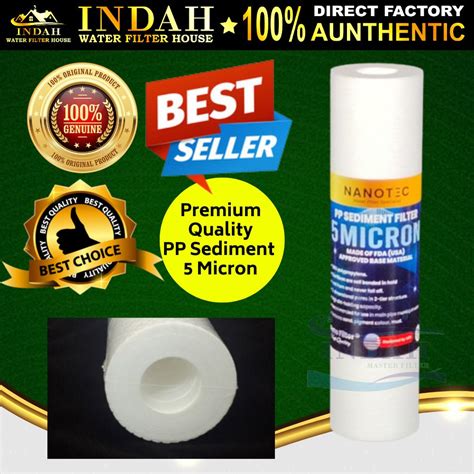 Nanotec 5 Micron Aqua Clear Pp Sediment Filter 10 Inch Filter Cartridge