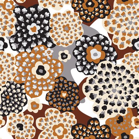 Abstract Seamless Floral Pattern With Flowers Dots Leaves Chaotic