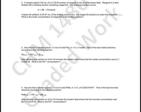 Solved A Babe Pipets ML Of A M Solution Of Chegg Com
