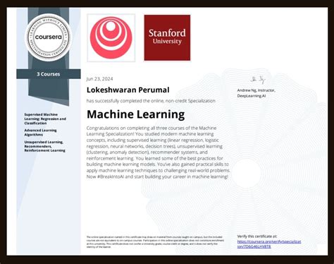 Lokeshwaran Perumal On Linkedin Learning Machinelearning Stanford Deeplearning