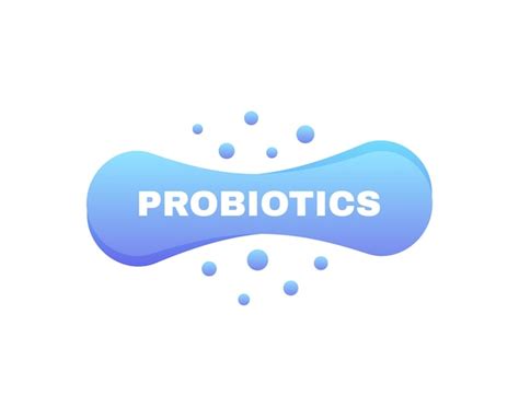Probiotics 박테리아 레이블 로고 디자인 치료 목적 벡터 일러스트 레이 션에 대 한 건강 한 영양 성분 프리미엄 벡터