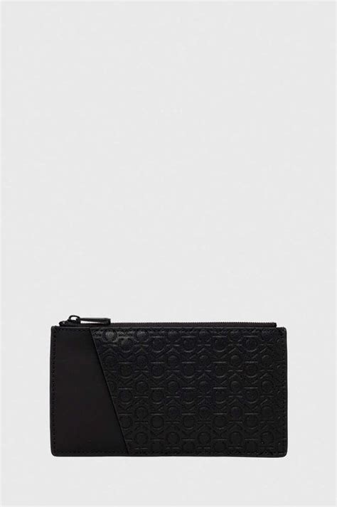 Кожаный кошелек Calvin Klein мужской цвет чёрный | ANSWEAR.ua