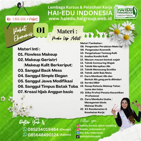 Kursus Make Up Artis MUA 6 Paket Ekonomis 2023