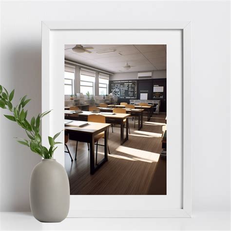 School Classroom Digital Art Print Ai Generated Art Etsy