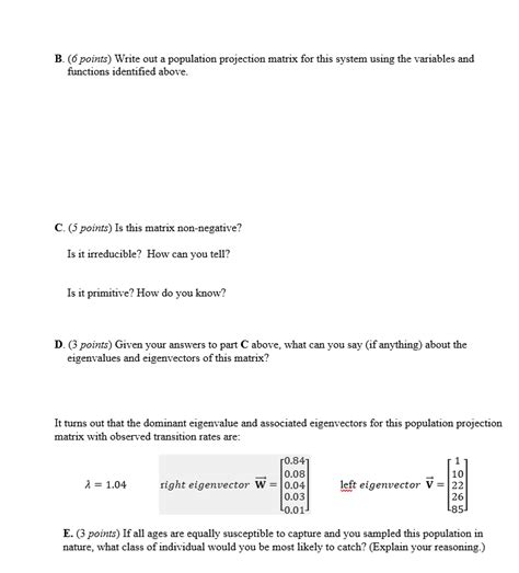B 6 Points Write Out A Population Projection