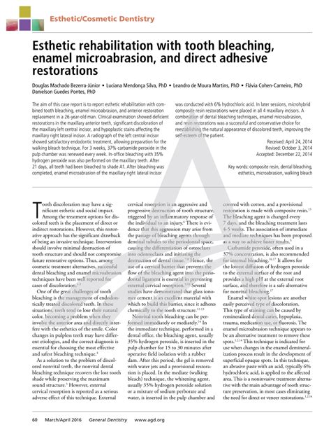 Pdf Esthetic Rehabilitation With Tooth Bleaching Enamel Microabrasion And Direct Adhesive