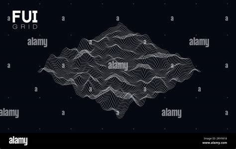 Fui Gui 3d Vector Landscape Scan Grid Abstract Futuristic Background