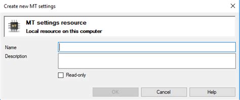 Create New MT Settings