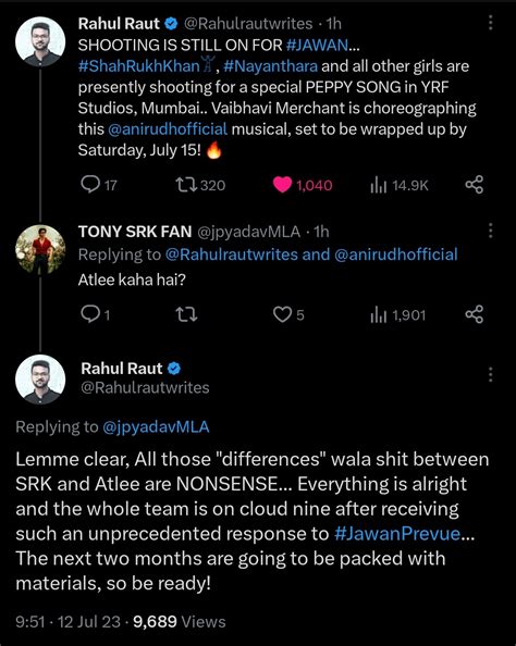 No Rift Between Srk And Atlee Next Two Months Will Be Packed With Jawan