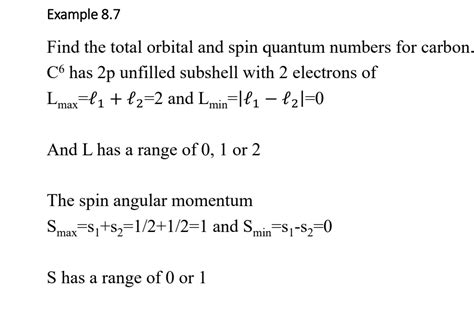 Solved Example 87find The Total Orbital And Spin Quantum