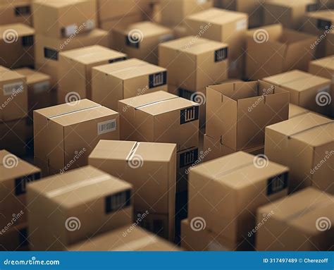Warehouse Cardboard Boxes Stock Image Image Of Retail 317497489