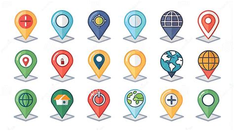Location Icon Set Containing Map Map Pin Gps Destination