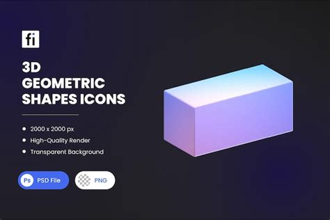 Premium Psd 3d Geometric Shapes Illustrations Rectangular Prism