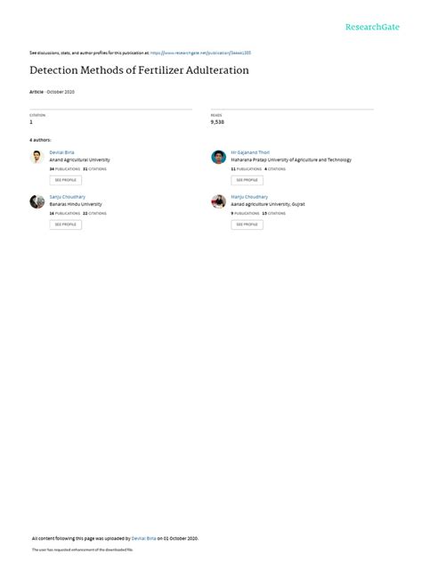 Fertilizer Adulteration Detection Methods Pdf Fertilizer Nitrate