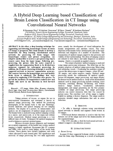 A Hybrid Deep Learning Based Classification Of Brain Lesion