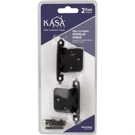 Kasaware Matte Black Self Closing Overlay Hinges 2 Pack True Value