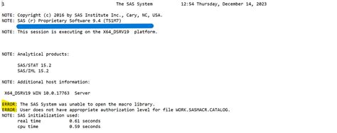 error user does not have appropriate authorization level for library