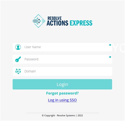 Logging In Using Sso Resolve Documentation