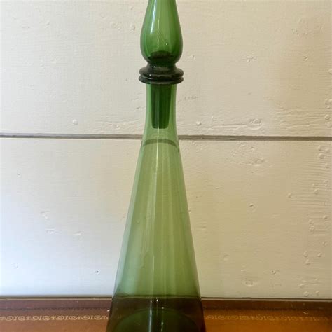 Mid Century Glass Bottle Etsy
