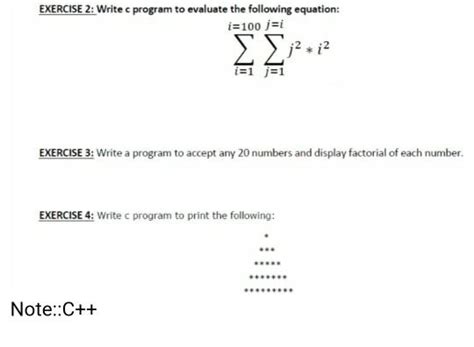 Solved EXERCISE Write C Program To Evaluate The Following Chegg