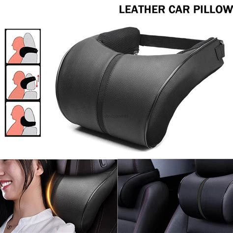 หมอนรองคอในรถ หมอนรองคอหนัง Pu สำหรับติดเบาะรถยนต์ Car Seat Neck Pillow